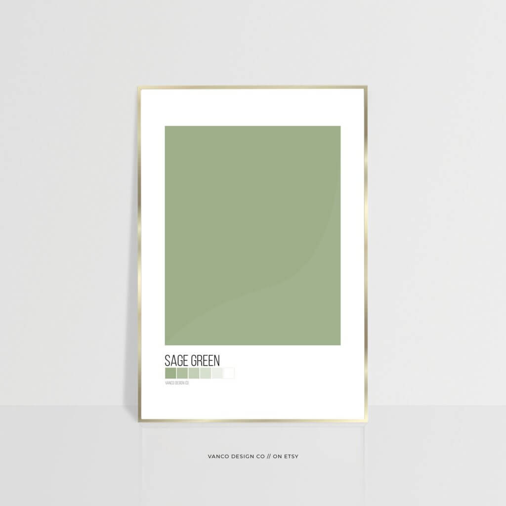 Sage Green Colour Block Wall Art - Vanco Design Co