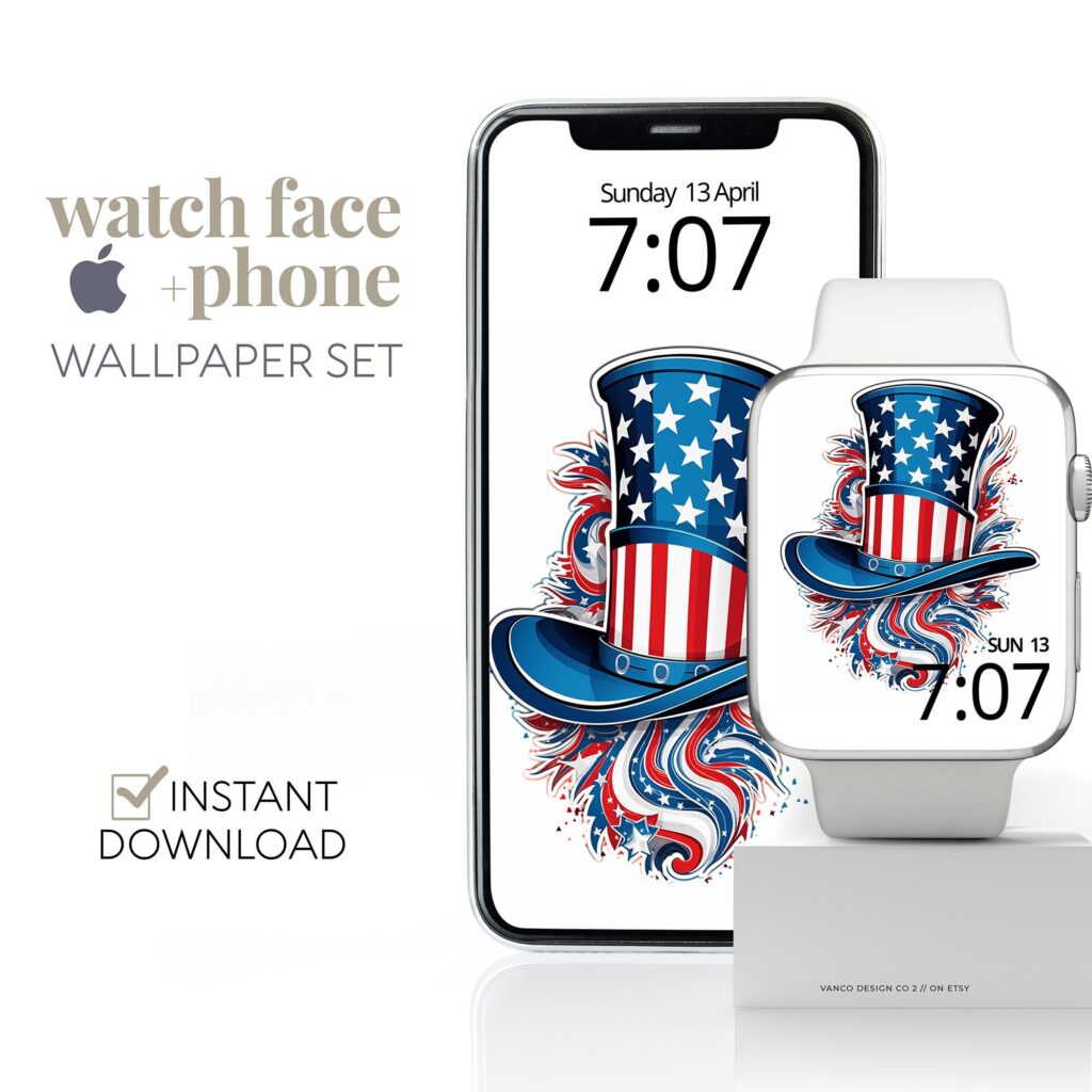 American Hat 4th Watch Face & Wallpaper Set - Vanco Design Co